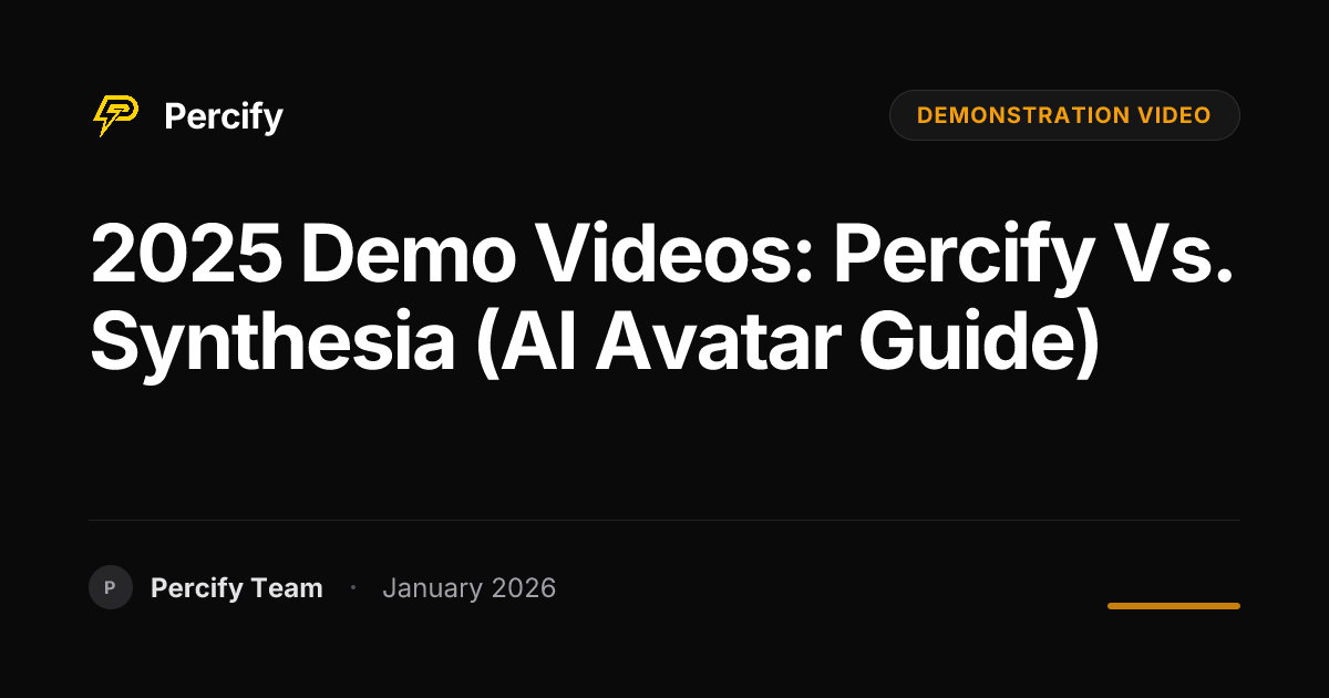 2025 Demo Videos: Percify vs. Synthesia (AI Avatar Guide) | Percify Blog