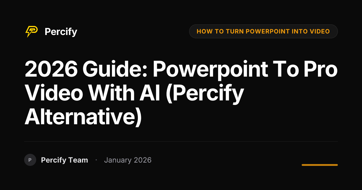 2026 Guide: Powerpoint to Pro Video with AI (Percify Alternative ...