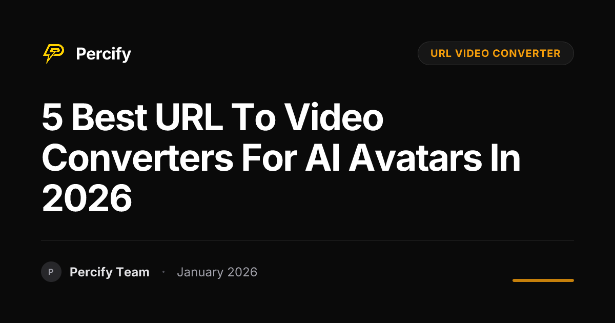 5 Best URL to Video Converters for AI Avatars in 2026 | Percify Blog