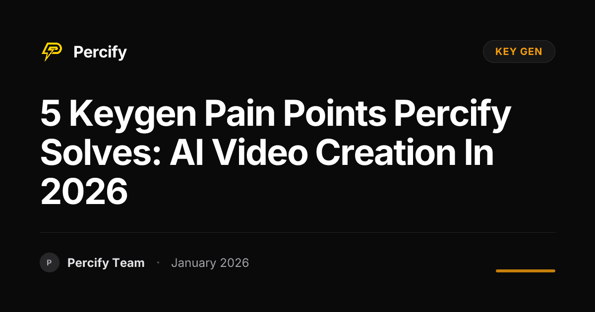 5 Keygen Pain Points Percify Solves: AI Video Creation in 2026 ...