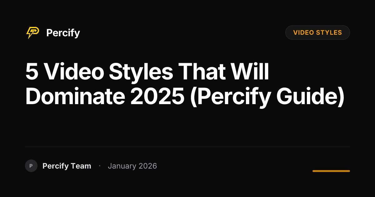 5 Video Styles That Will Dominate 2025 (Percify Guide) | Percify Blog