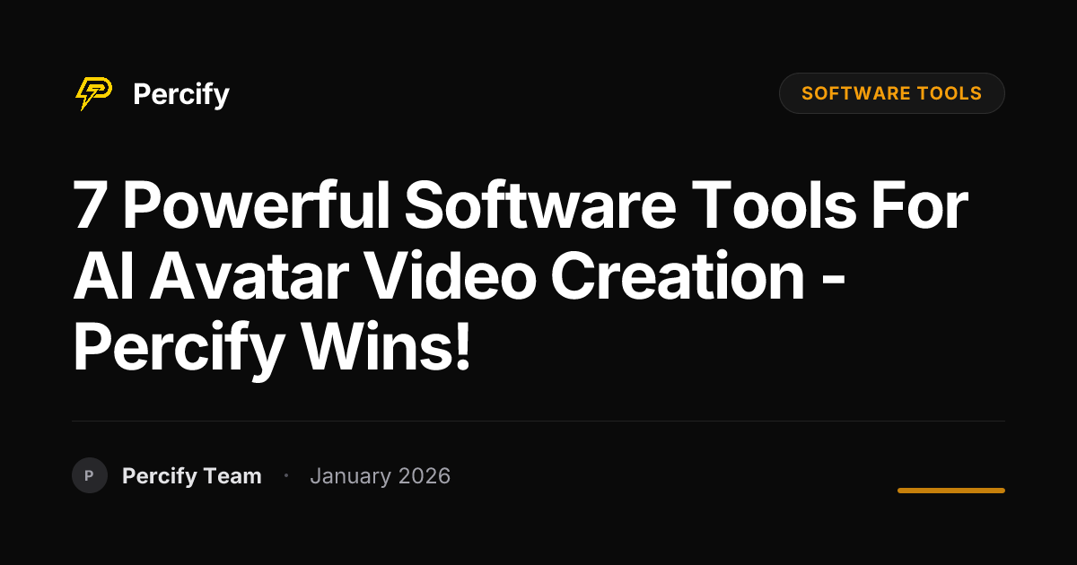 7 Powerful Software Tools for AI Avatar Video Creation - Percify Wins ...