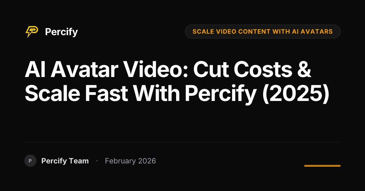 AI Avatar Video: Cut Costs & Scale Fast with Percify (2025) | Percify Blog