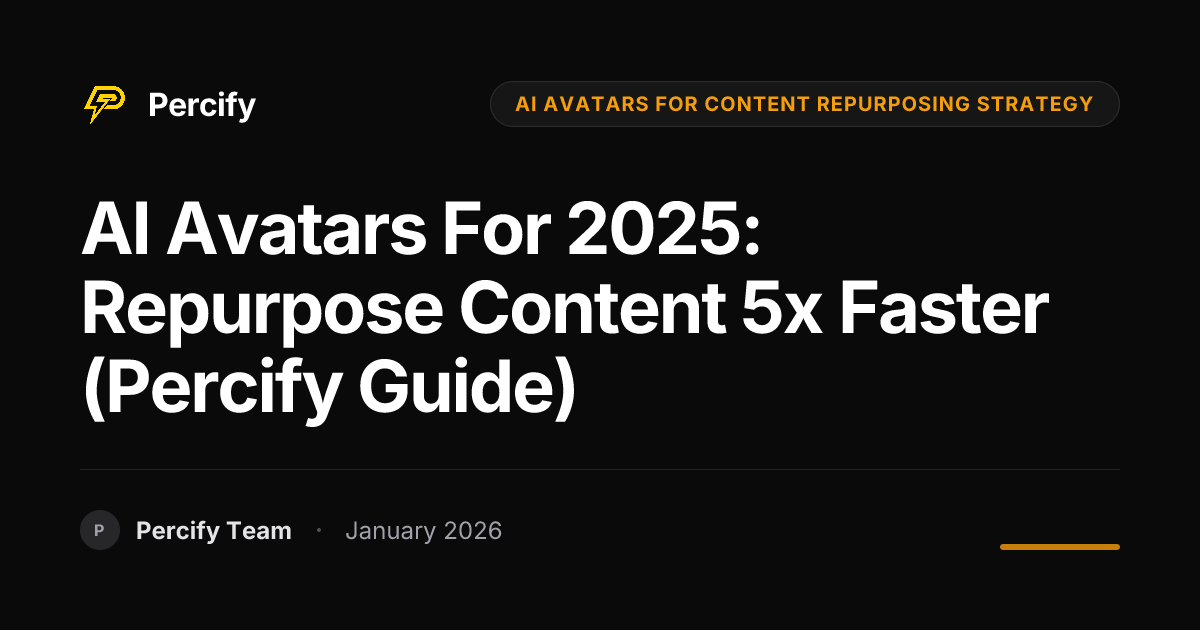 AI Avatars for 2025: Repurpose Content 5x Faster (Percify Guide ...