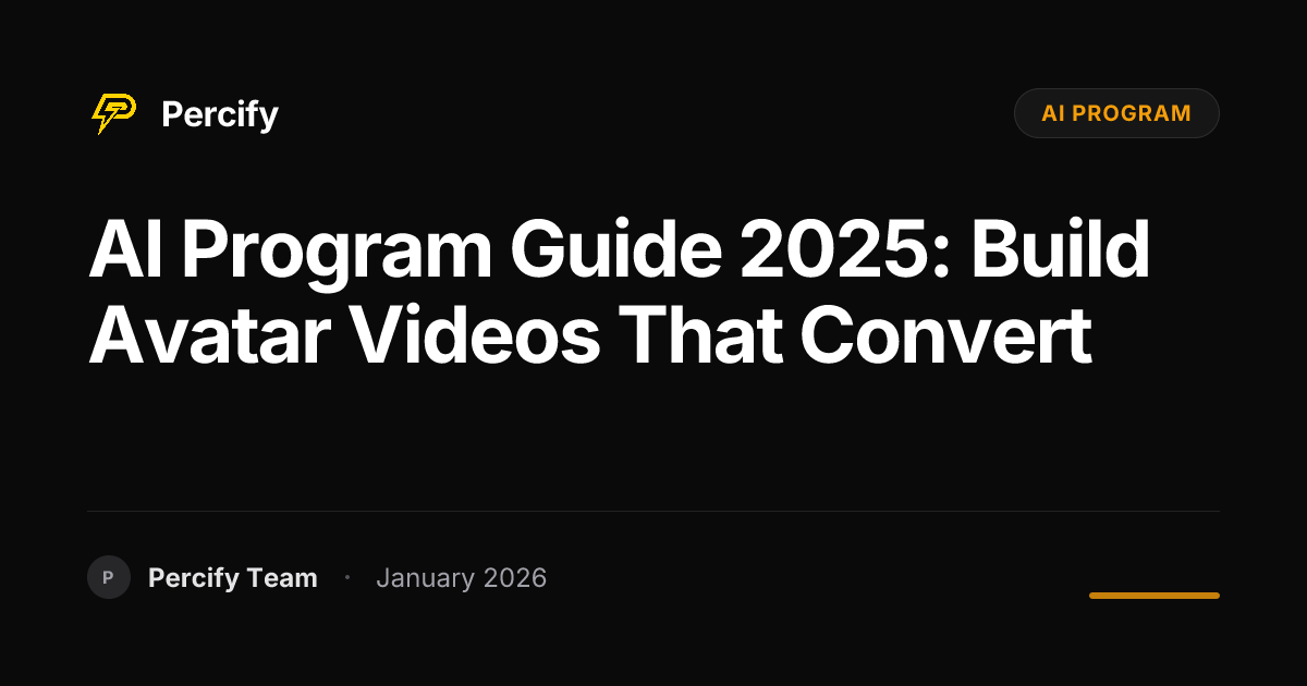 AI Program Guide 2025: Build Avatar Videos That Convert | Percify Blog