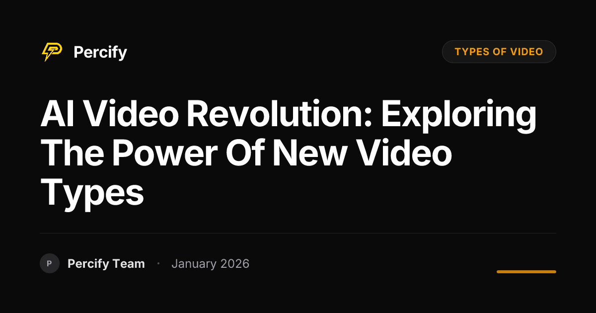 AI Video Revolution: Exploring the Power of New Video Types | Percify Blog
