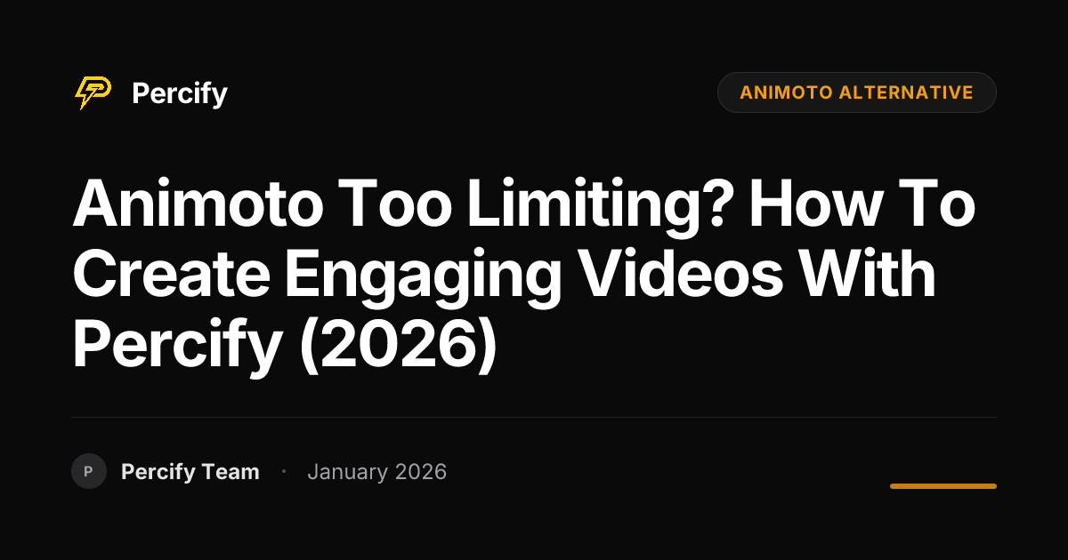 Animoto Too Limiting? How to Create Engaging Videos with Percify (2026 ...