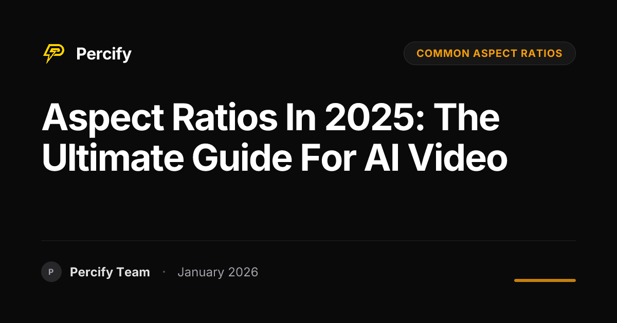 Aspect Ratios in 2025: The Ultimate Guide for AI Video | Percify Blog
