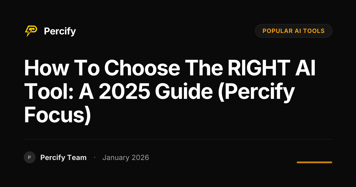 How to Choose the RIGHT AI Tool: A 2025 Guide (Percify Focus) | Percify ...