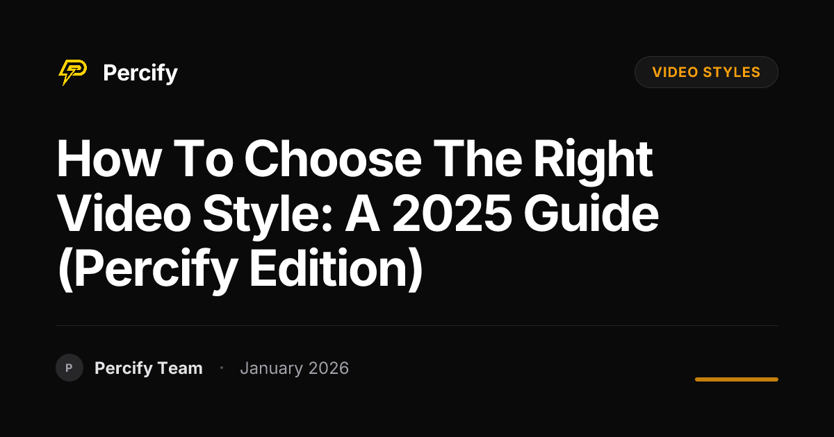 How to Choose the Right Video Style: A 2025 Guide (Percify Edition ...