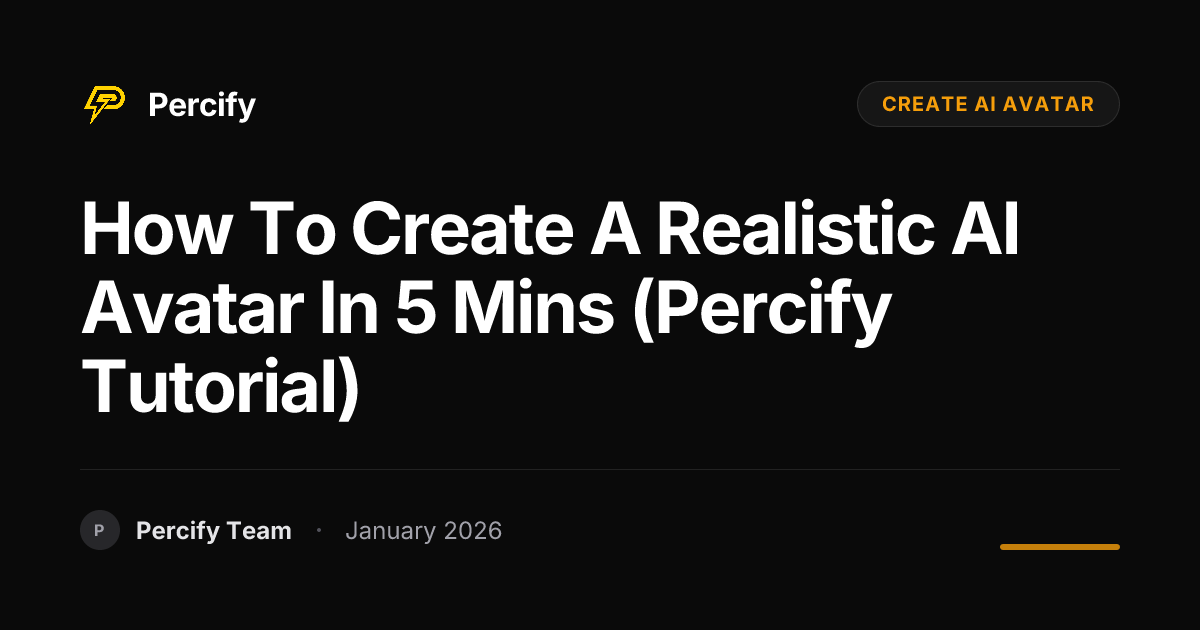 How to Create a Realistic AI Avatar in 5 Mins (Percify Tutorial ...