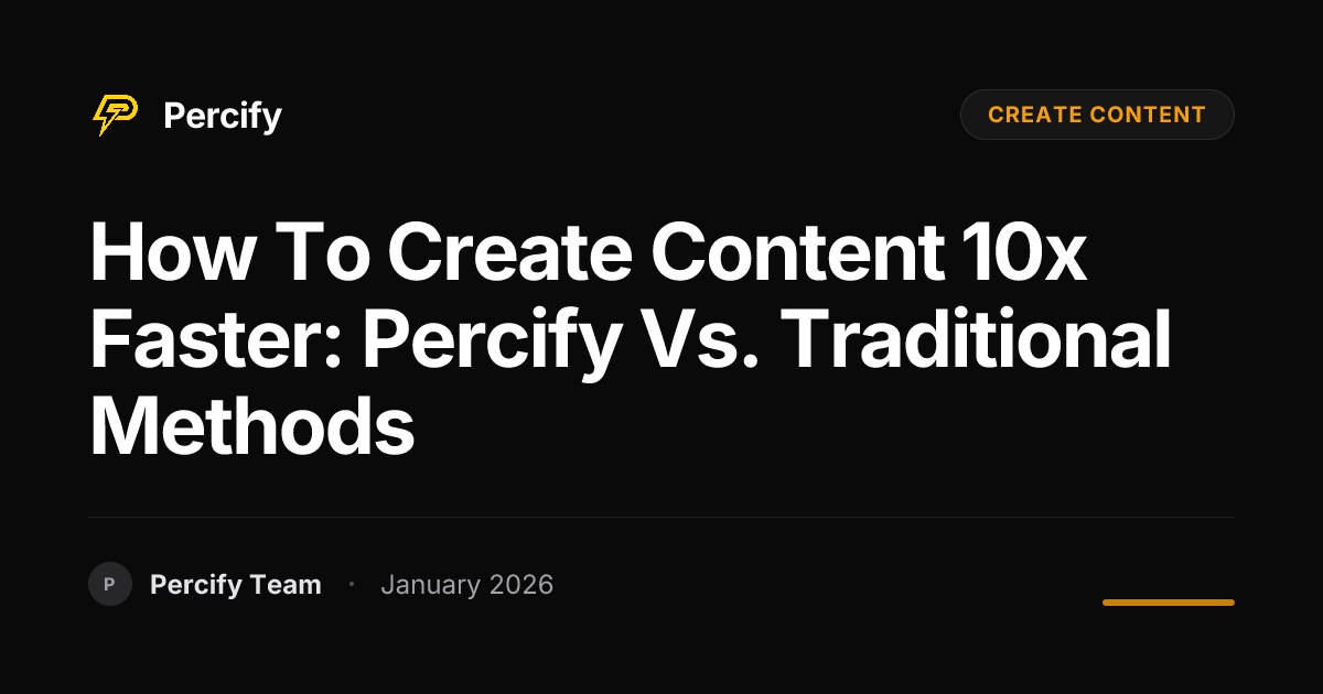 How to Create Content 10x Faster: Percify vs. Traditional Methods ...