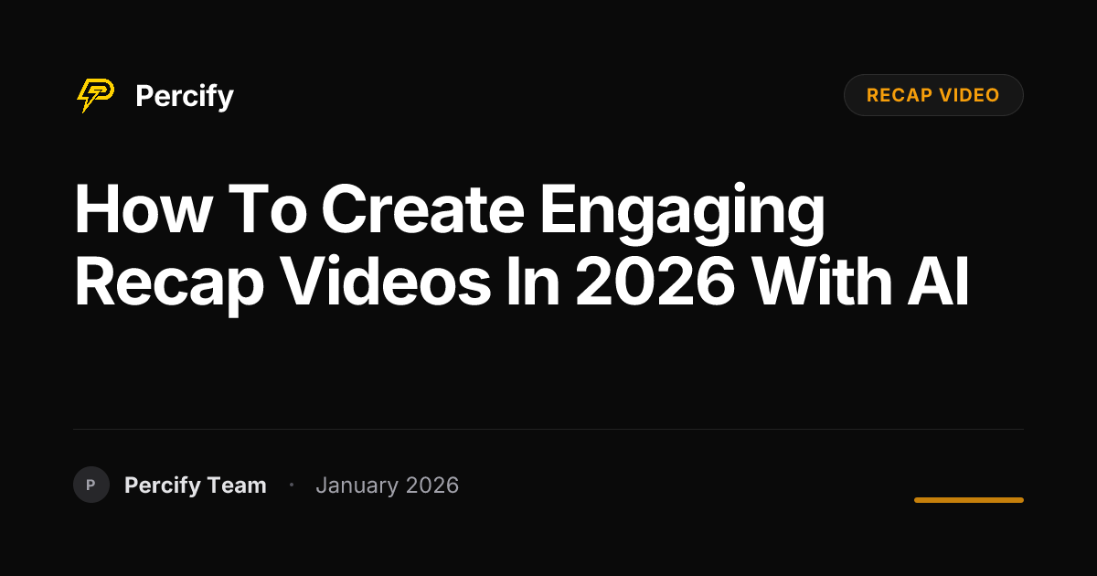 How to Create Engaging Recap Videos in 2026 with AI | Percify Blog