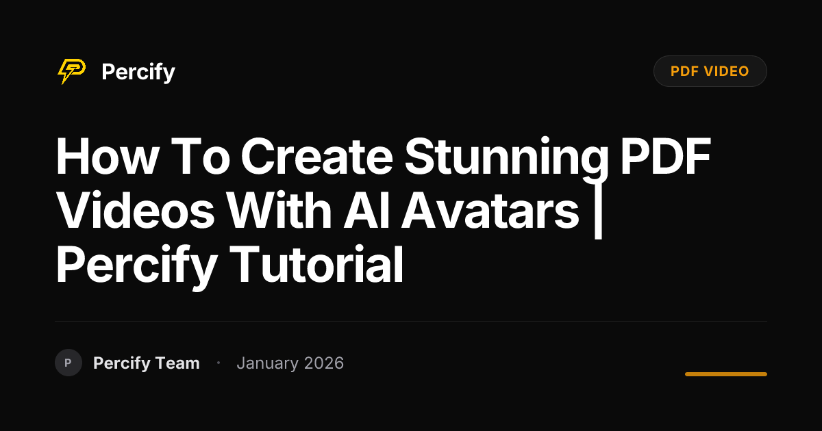 How to Create Stunning PDF Videos with AI Avatars | Percify Tutorial ...