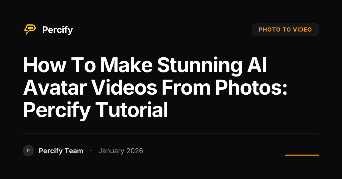 How to Make Stunning AI Avatar Videos from Photos: Percify Tutorial ...