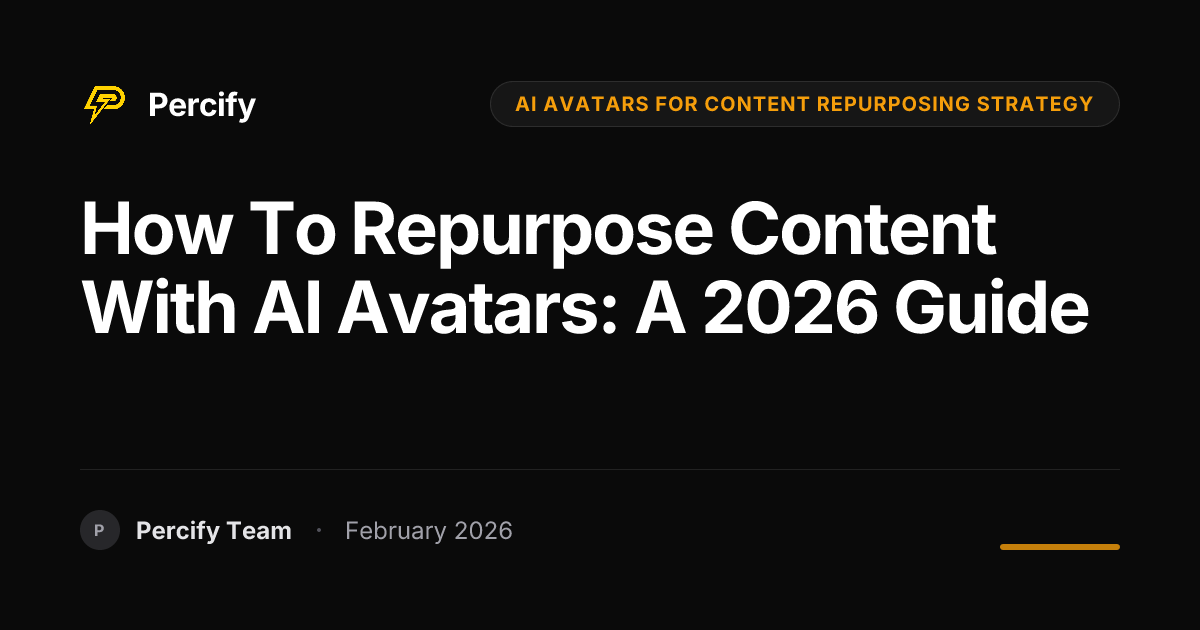 How to Repurpose Content with AI Avatars: A 2026 Guide | Percify Blog