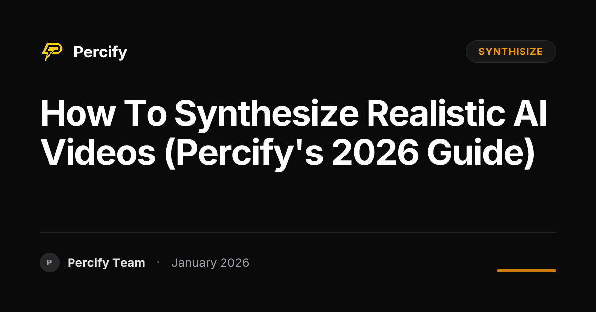 How to Synthesize Realistic AI Videos (Percify's 2026 Guide) | Percify Blog