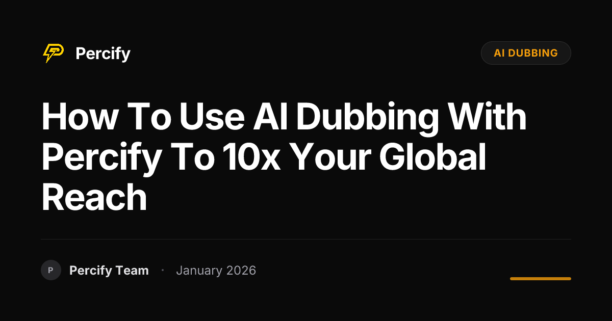 How to Use AI Dubbing with Percify to 10x Your Global Reach | Percify Blog