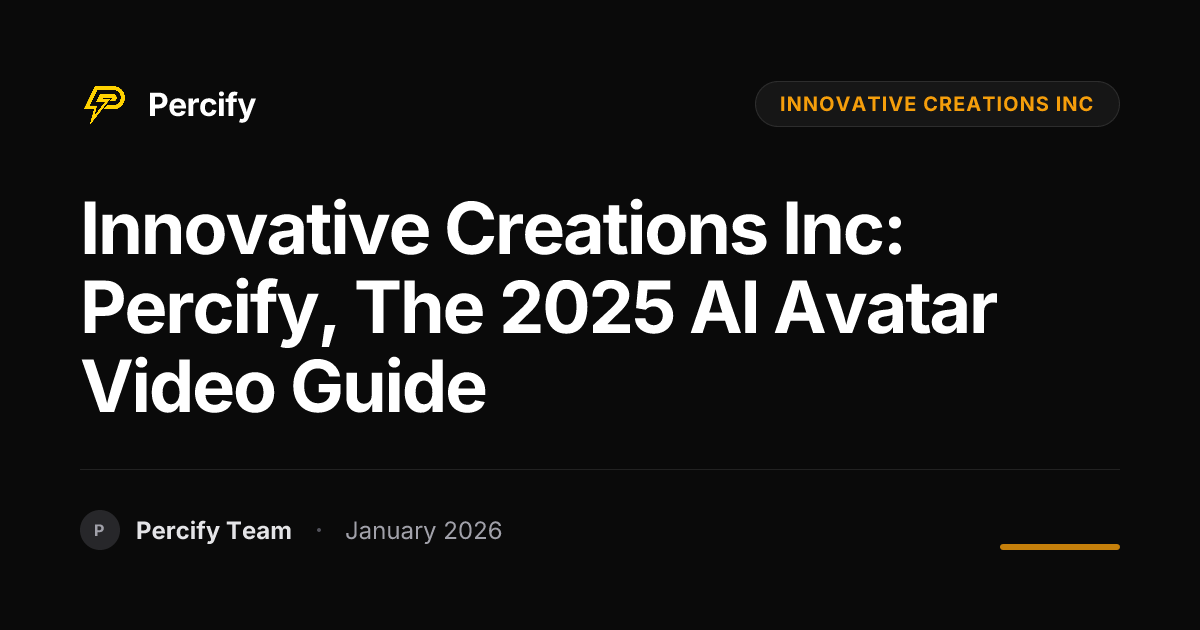 Innovative Creations Inc: Percify, The 2025 AI Avatar Video Guide ...