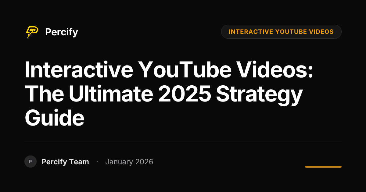 Interactive YouTube Videos: The Ultimate 2025 Strategy Guide | Percify Blog