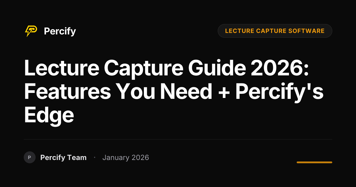 Lecture Capture Guide 2026: Features You Need + Percify's Edge ...