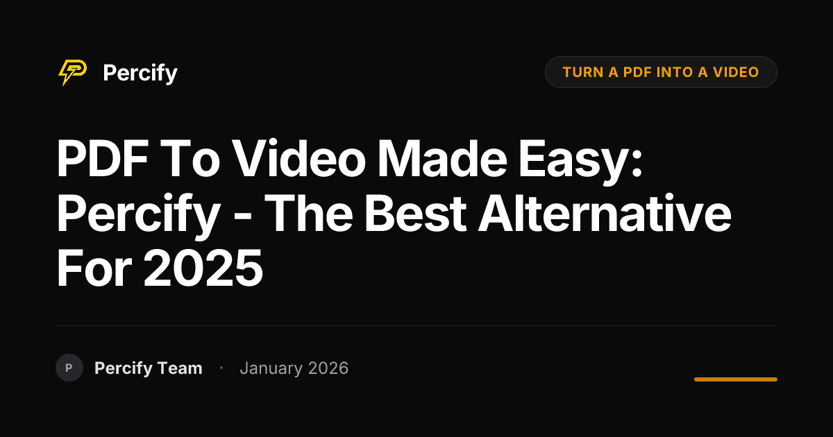 PDF to Video Made Easy: Percify - The Best Alternative for 2025 ...