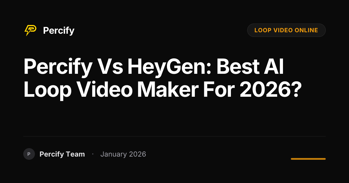 Percify vs HeyGen: Best AI Loop Video Maker for 2026? | Percify Blog