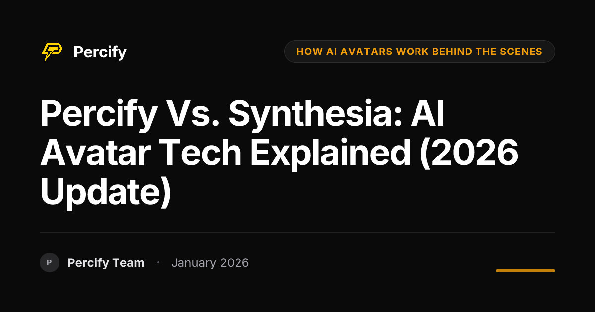 Percify vs. Synthesia: AI Avatar Tech Explained (2026 Update) | Percify ...