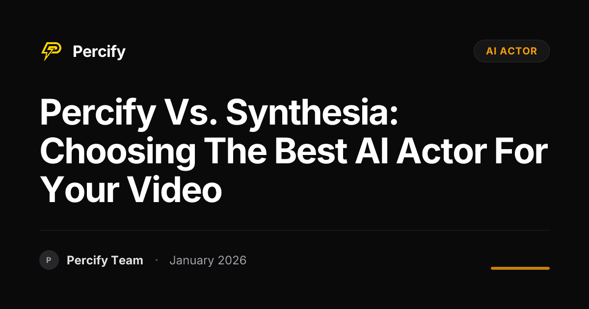 Percify vs. Synthesia: Choosing the Best AI Actor for Your Video ...