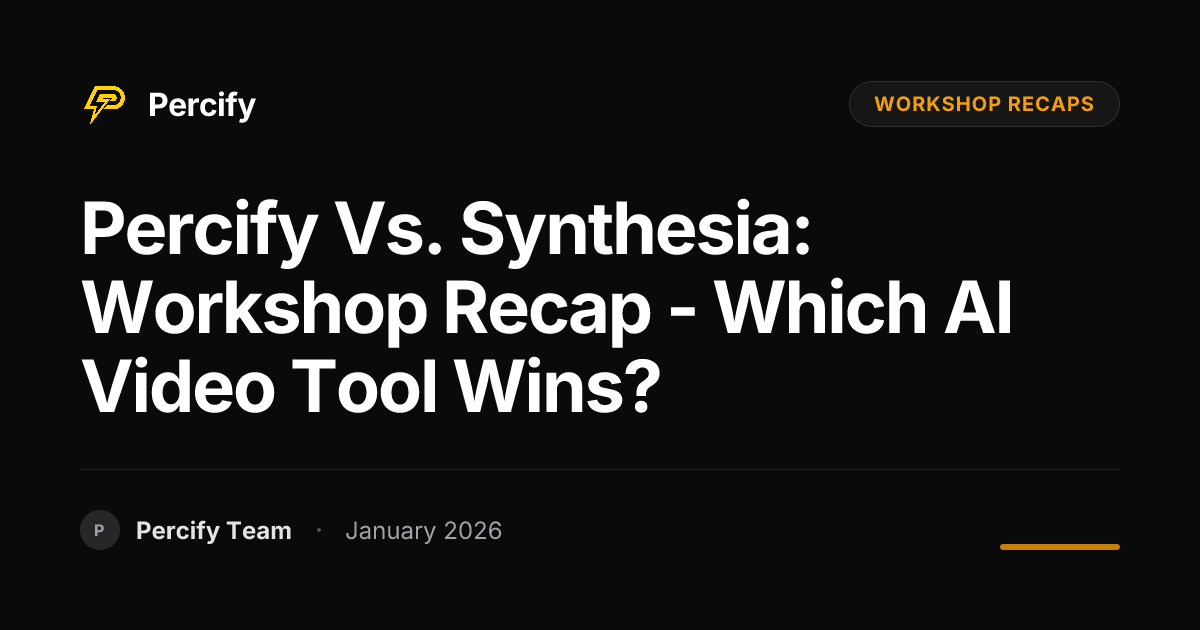 Percify vs. Synthesia: Workshop Recap - Which AI Video Tool Wins ...
