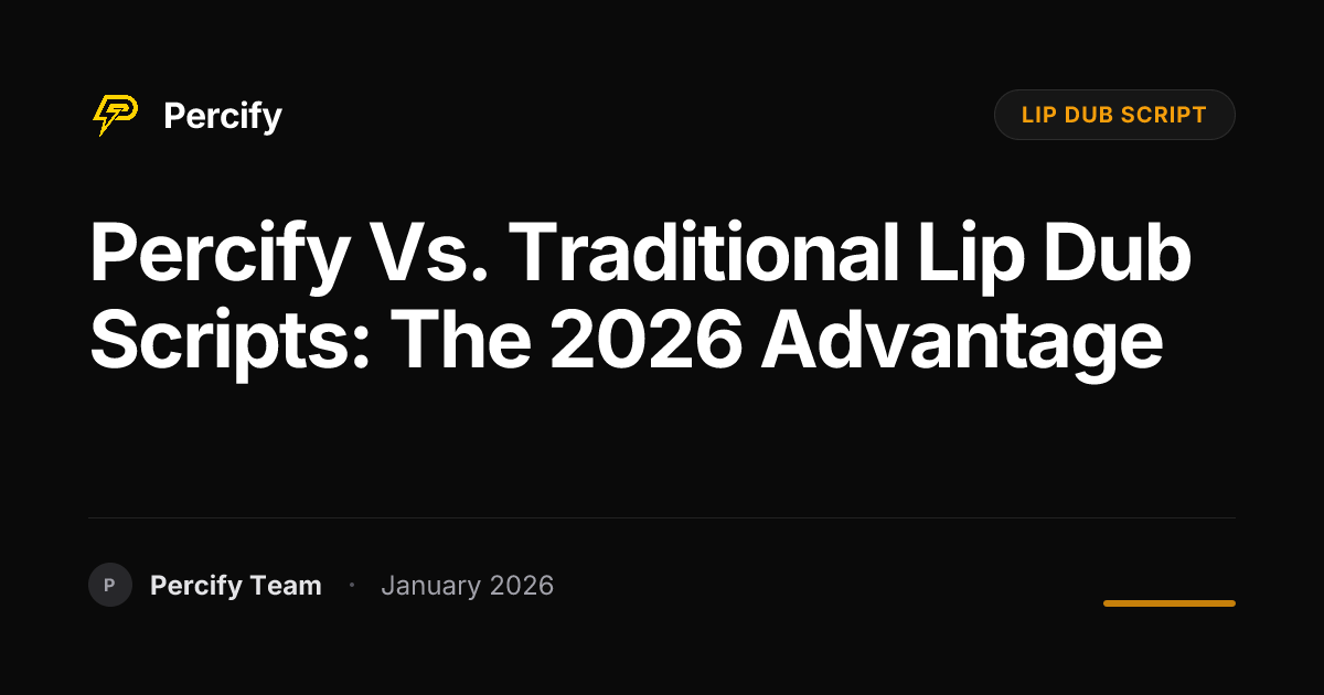 Percify vs. Traditional Lip Dub Scripts: The 2026 Advantage | Percify Blog