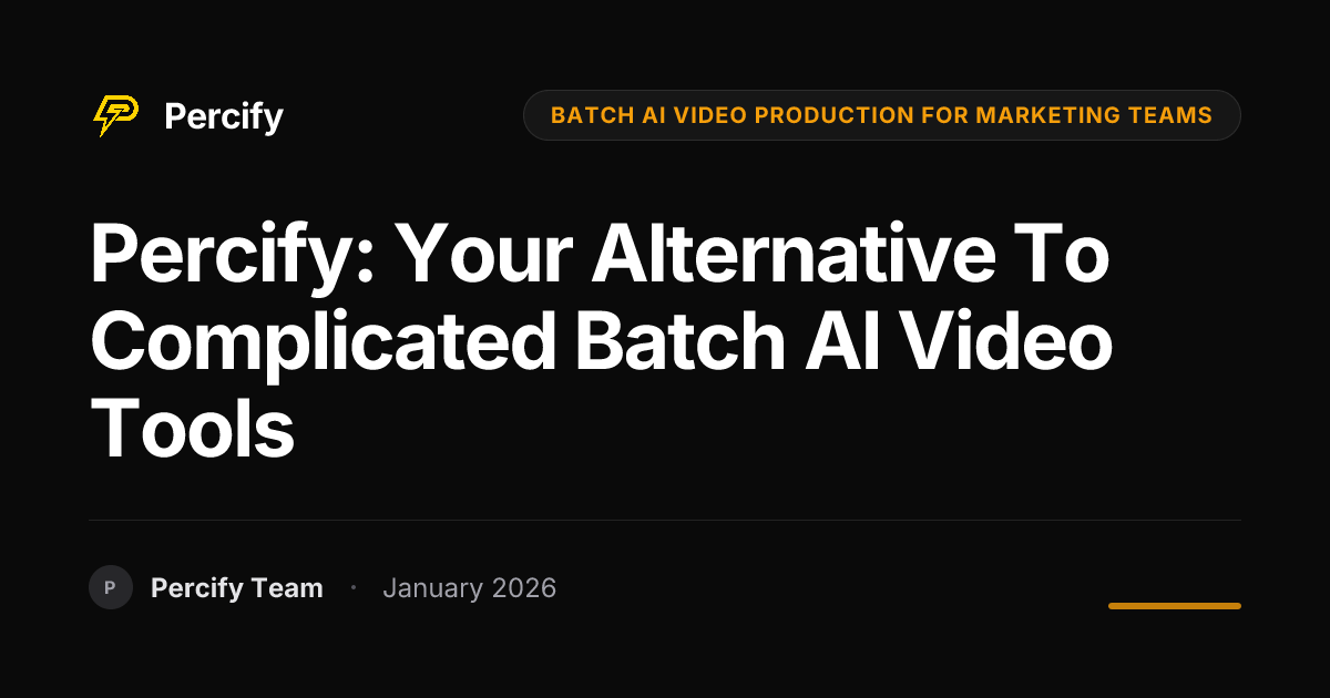 Percify: Your Alternative to Complicated Batch AI Video Tools | Percify ...