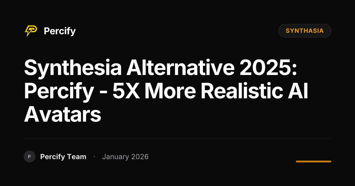 Synthesia Alternative 2025: Percify - 5X More Realistic AI Avatars ...