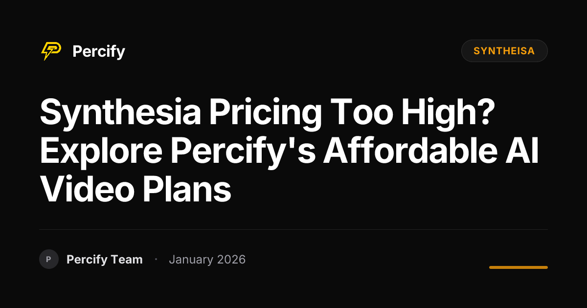 Synthesia Pricing Too High? Explore Percify's Affordable AI Video Plans ...