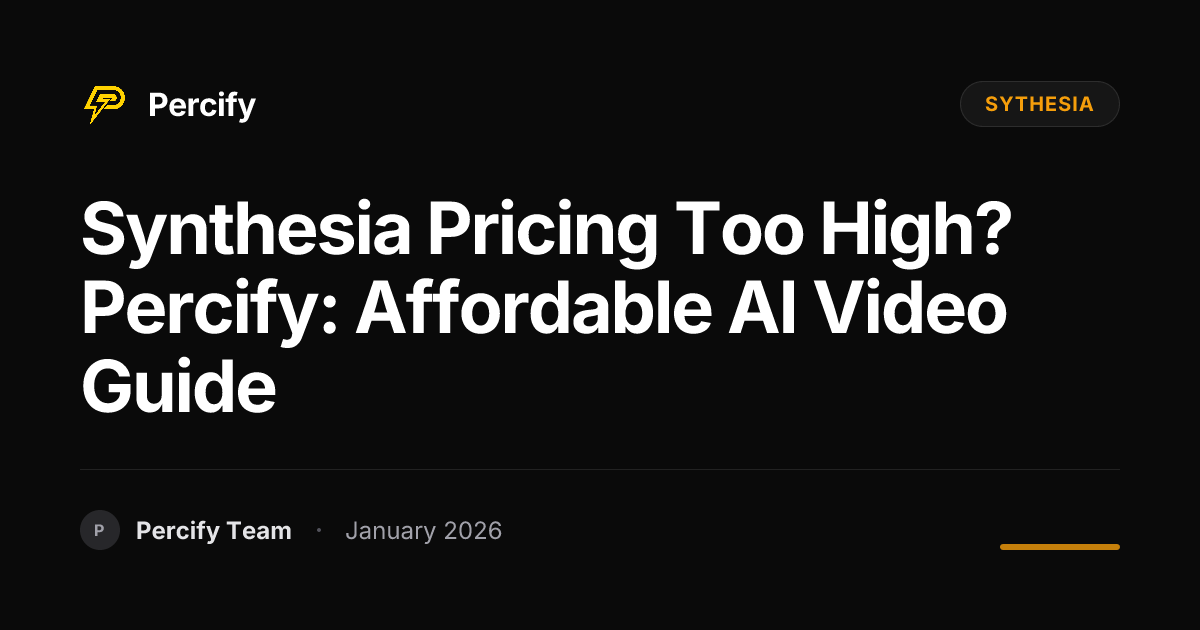 Synthesia Pricing Too High? Percify: Affordable AI Video Guide ...