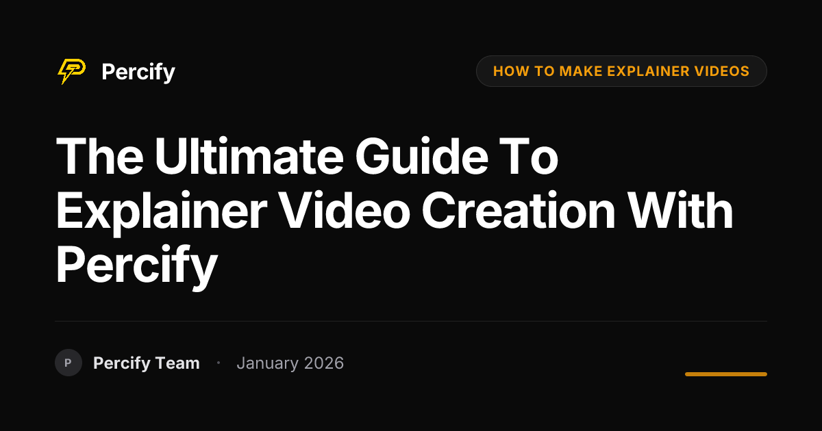 The Ultimate Guide to Explainer Video Creation with Percify | Percify Blog