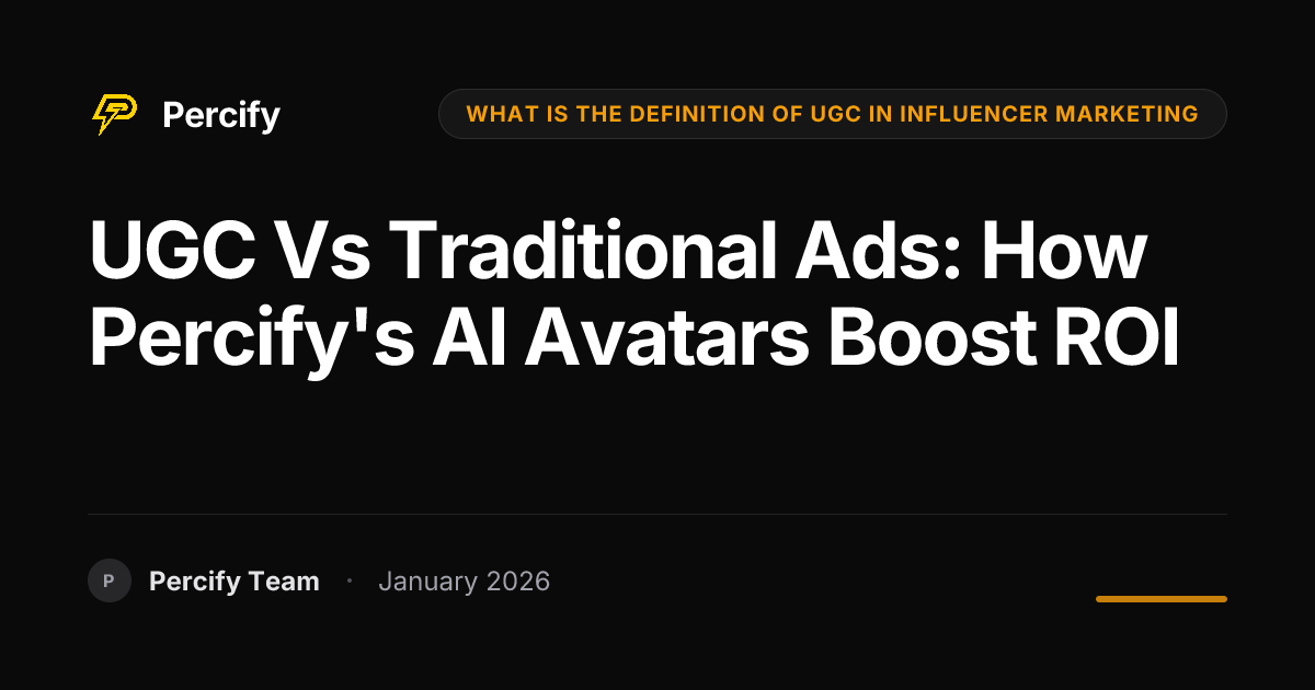 UGC vs Traditional Ads: How Percify's AI Avatars Boost ROI | Percify Blog